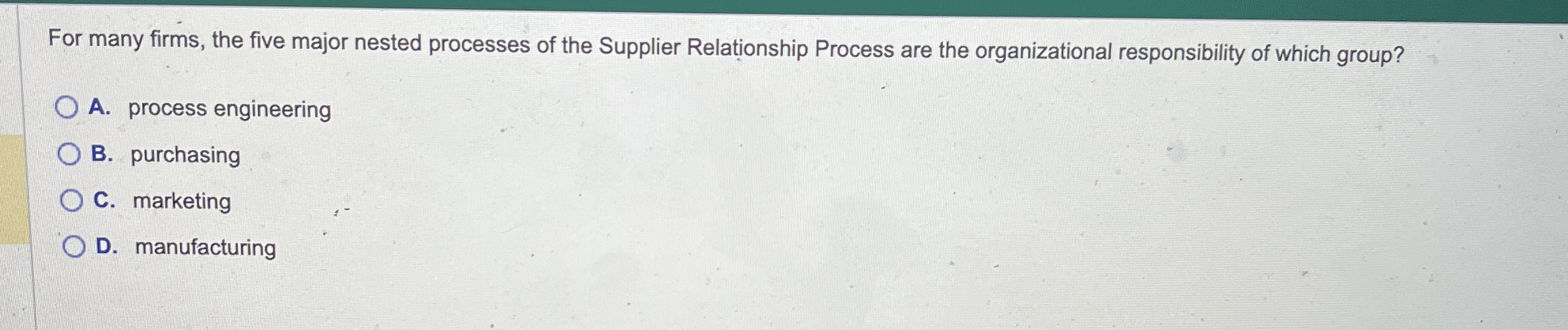 Solved Bottlenecks exist in which type of manufacturing | Chegg.com