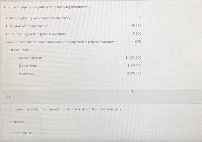 Solved Compute equivalent units of production for materials | Chegg.com