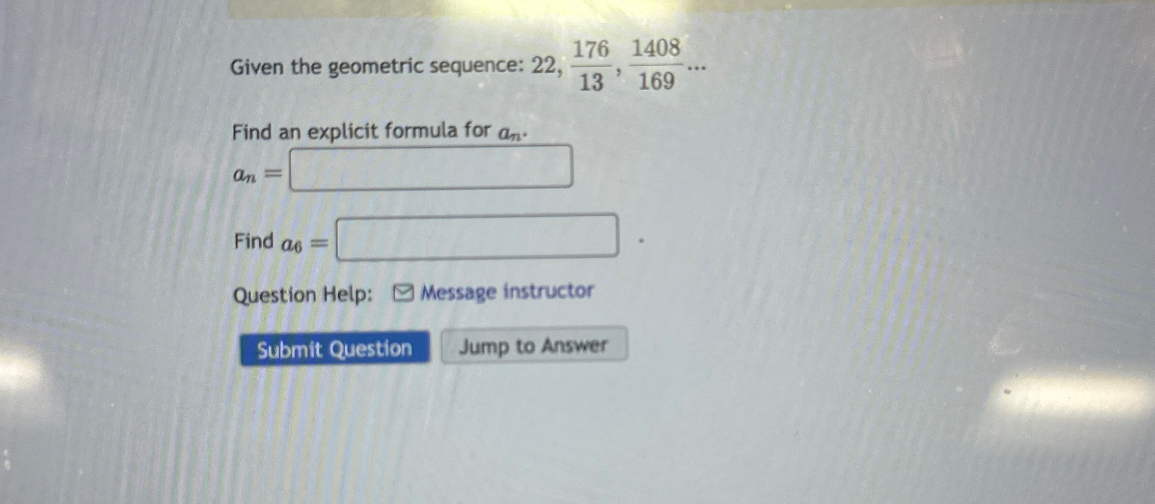 Solved Given the geometric sequence: | Chegg.com