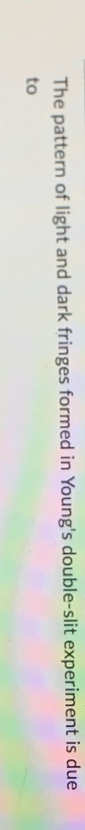 Solved The pattern of light and dark fringes formed in | Chegg.com