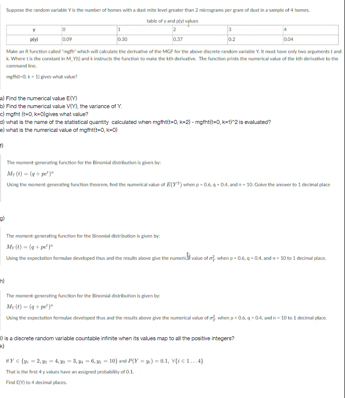 Solved Suppose the random variable Y ﻿is the number of homes | Chegg.com