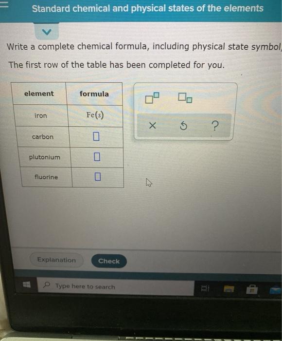Solved Standard chemical and physical states of the elements | Chegg.com