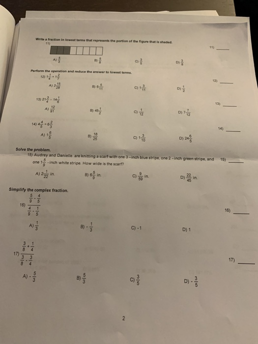 Solved Write a fraction in lowest terms that represents the | Chegg.com