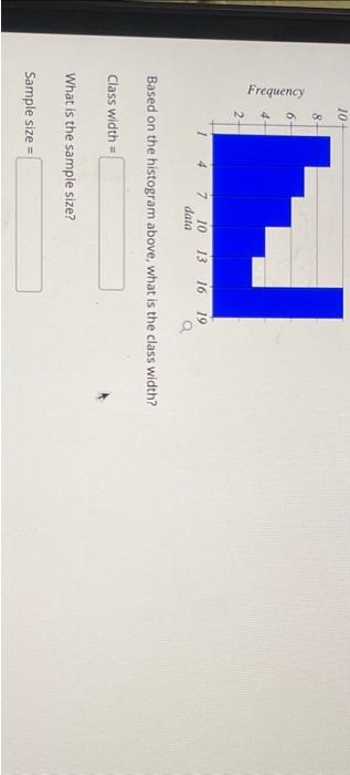 Solved Frequency 10+ 8 a 4 2 1 Class width= 4 10 13 16 19 | Chegg.com