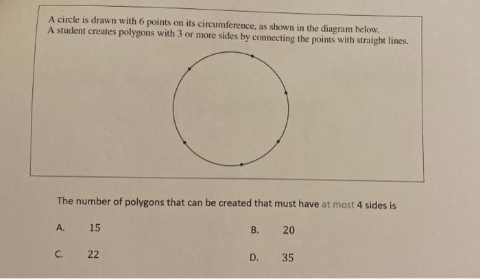 Solved A circle is drawn with 6 points on its circumference, | Chegg.com
