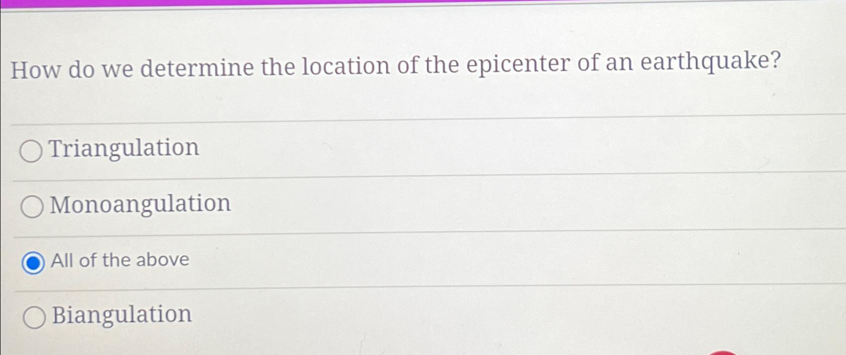 Solved How do we determine the location of the epicenter of | Chegg.com