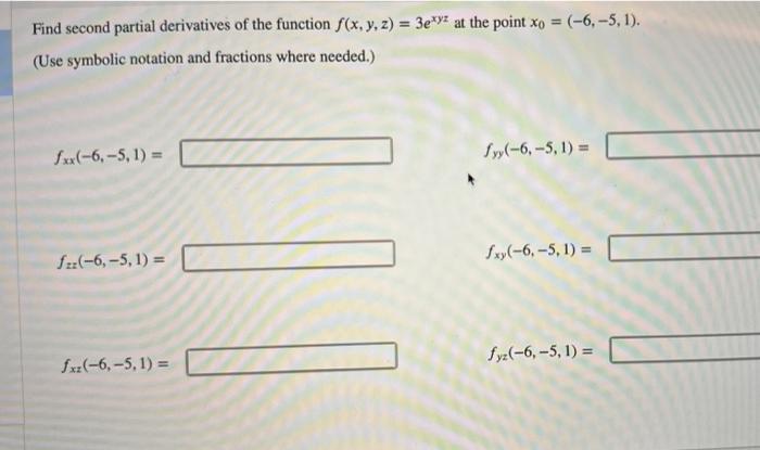 Solved Find second partial derivatives of the function | Chegg.com