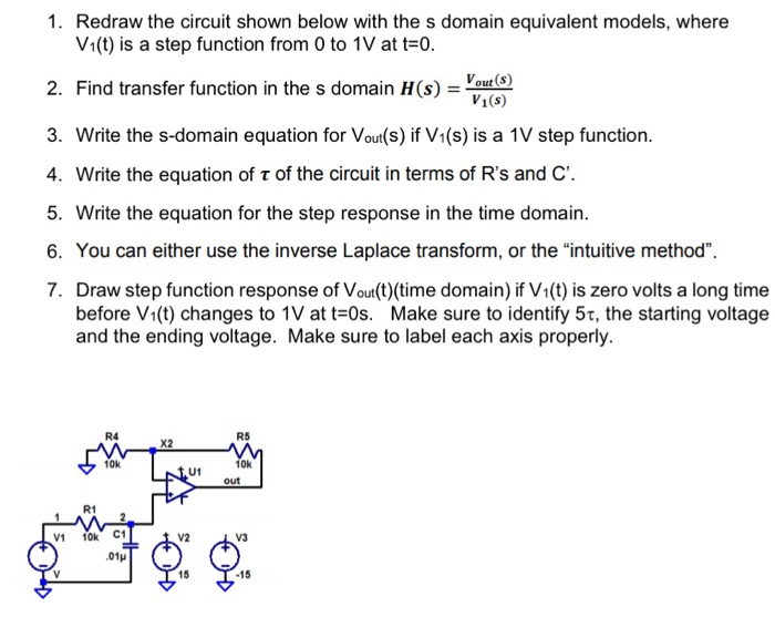 Solved 1. Redraw the circuit shown below with the s domain | Chegg.com