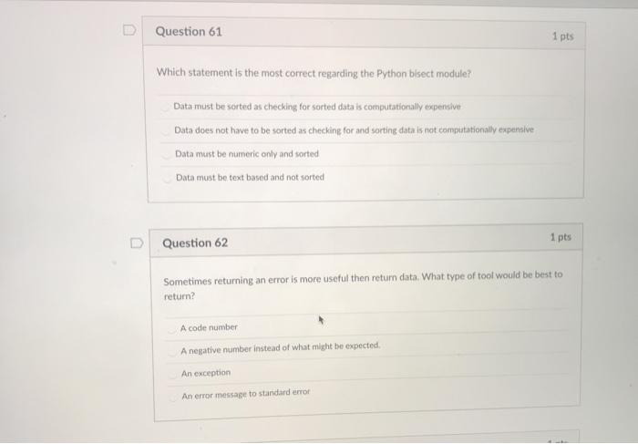 Solved Question 61 1 pts Which statement is the most correct | Chegg.com