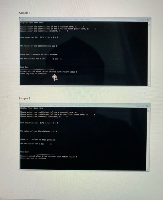 Solved Tech 1211 Computer Programming Name Test 2