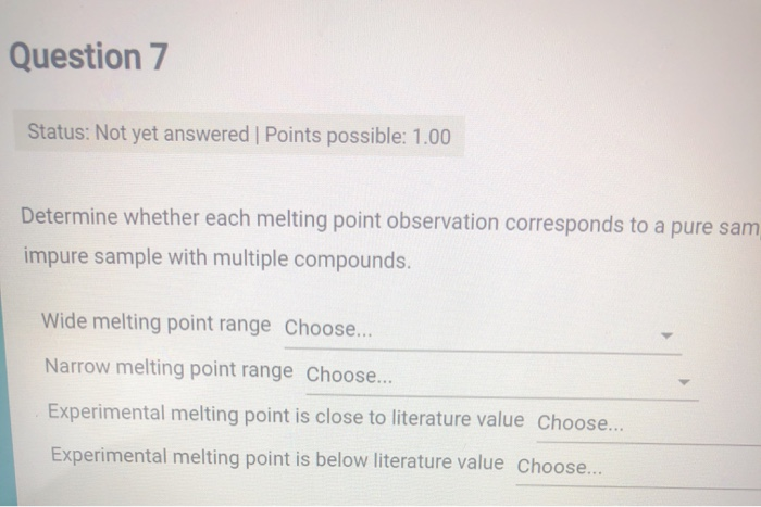 Solved Question 7 Status: Not yet answered Points possible: | Chegg.com