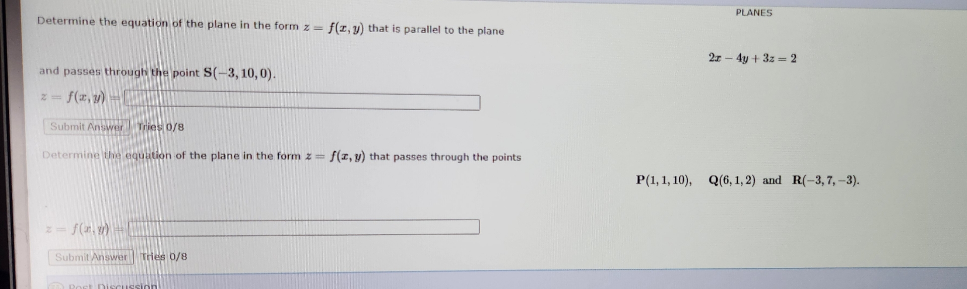 Solved Determine the equation of the plane in the form | Chegg.com