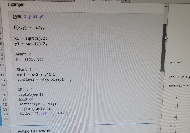 Solved Calculus 1, Lab #7 Implicit Plots and Tangent Lines | Chegg.com