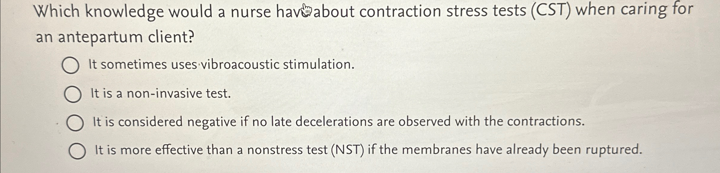 Solved Which knowledge would a nurse havabout contraction | Chegg.com