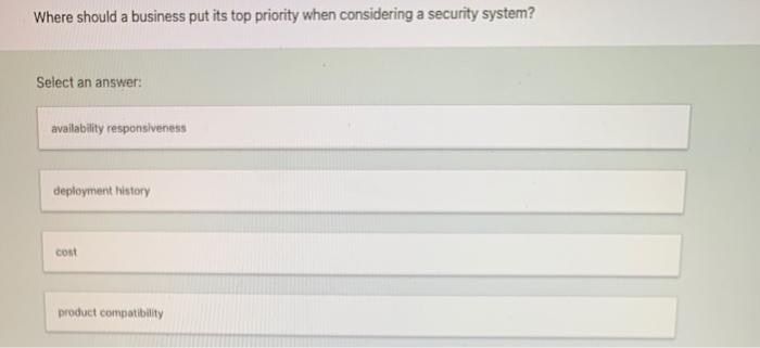 Solved Where should a business put its top priority when | Chegg.com