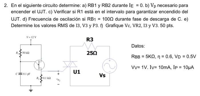 2. En el siguiente circuito determine: a) RB1 y RB2 | Chegg.com