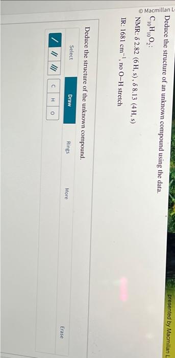 Solved Deduce the structure of an unknown compound using the | Chegg.com