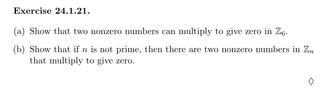 Solved Exercise 24.1.21.(a) ﻿Show that two nonzero numbers | Chegg.com