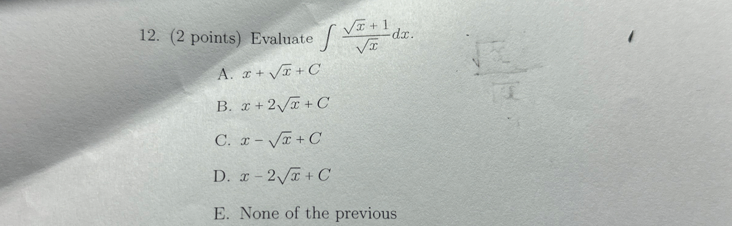 Solved (2 ﻿points) ﻿Evaluate | Chegg.com