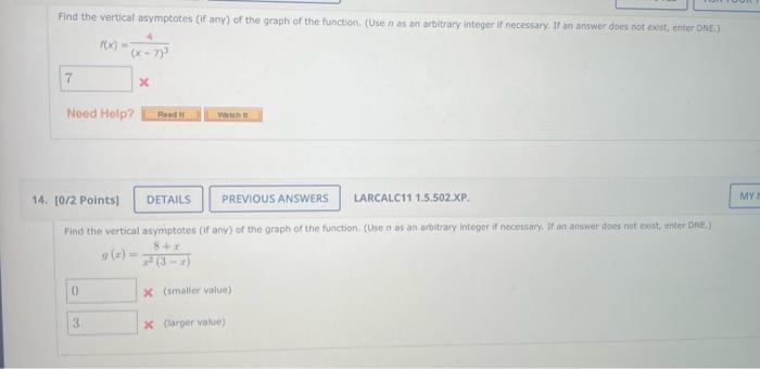 Solved Find The Vertical Asymptotes If Any Of The Graph Of 7490