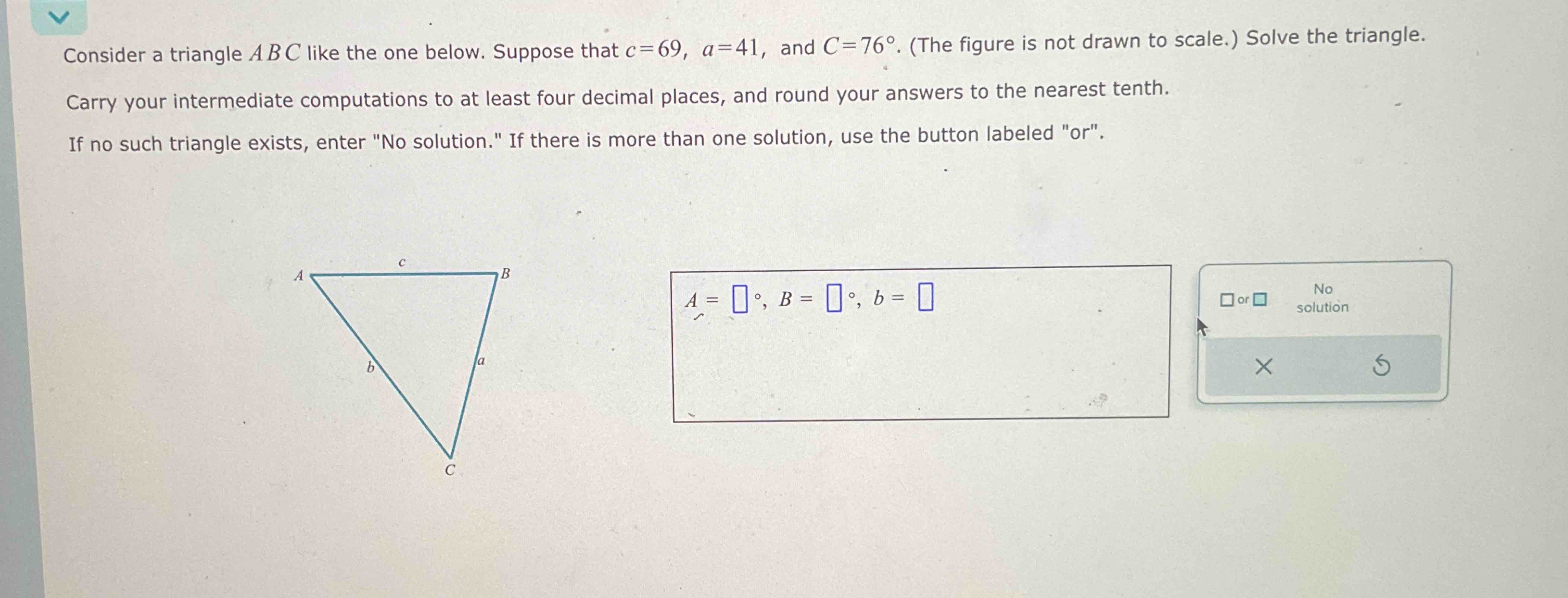 Solved Consider a triangle ABC like the one below. Suppose | Chegg.com