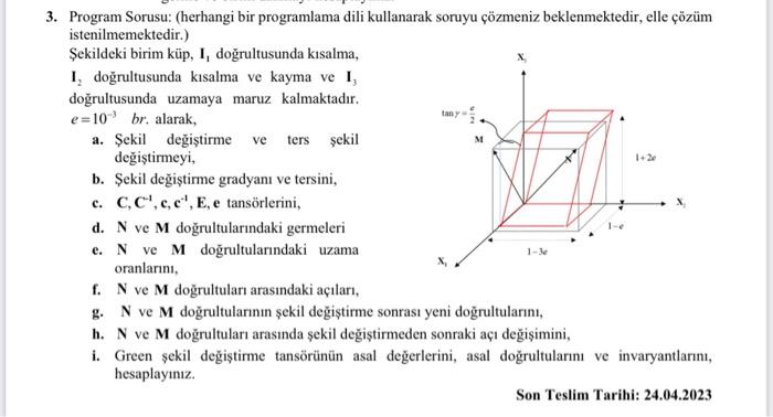 3. Program Sorusu: (herhangi bir programlama dili | Chegg.com