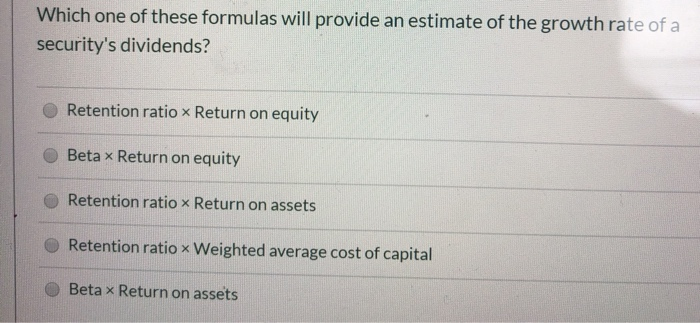 Solved Which one of these formulas will provide an estimate | Chegg.com