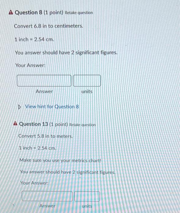 Solved Question 14 (1 point) Retake question Convert | Chegg.com