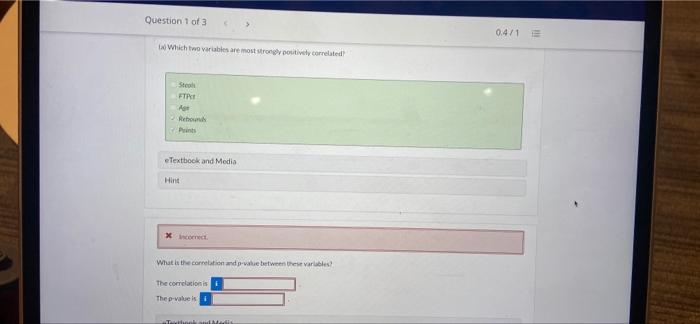 Solved NBA Players: Correlation Matrix The dataset | Chegg.com