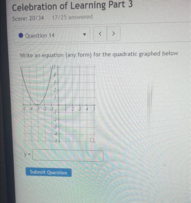 Solved Celebration of Learning Part 3 Score: 20/3417/25 | Chegg.com