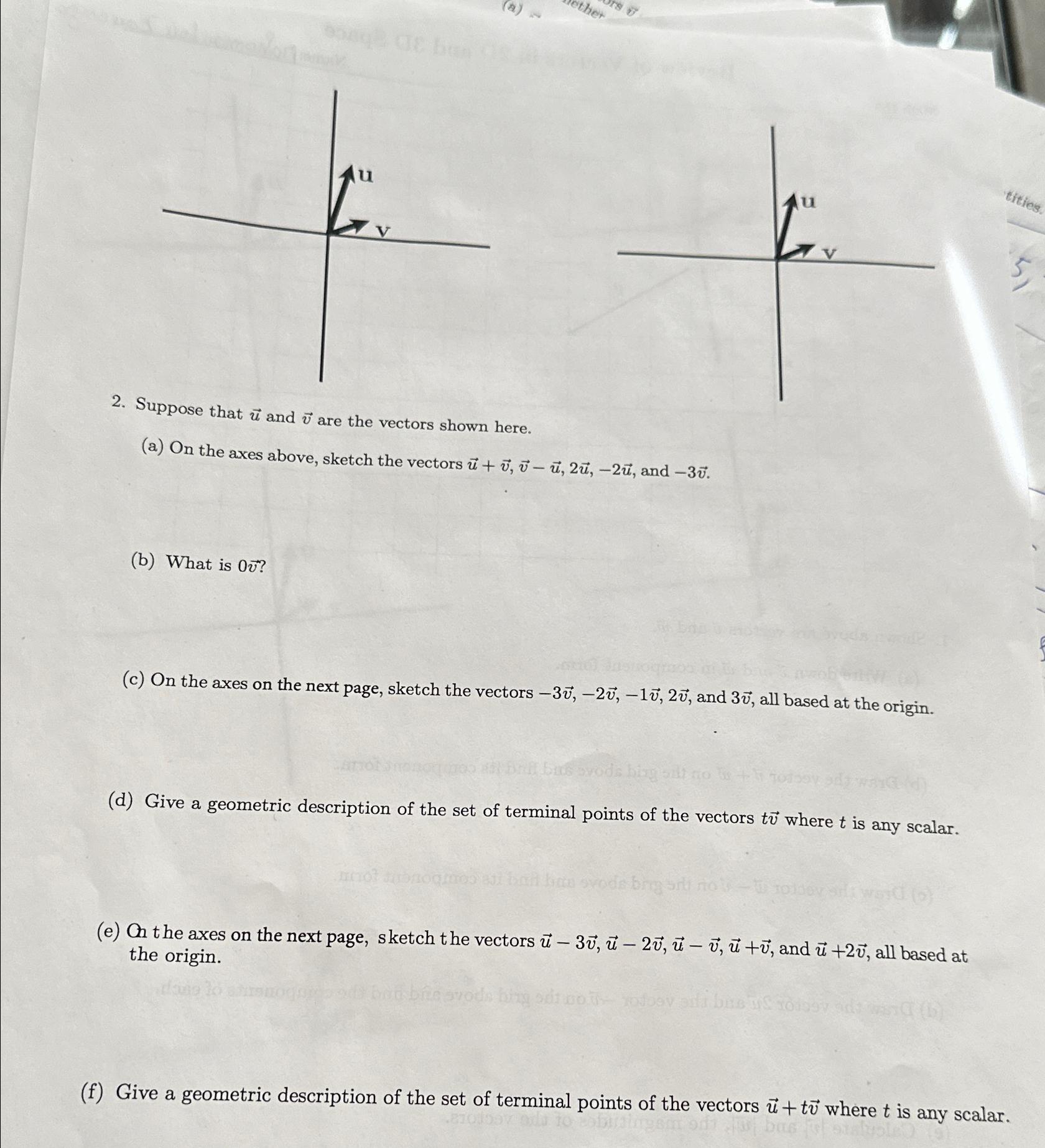 Solved Suppose that vec(u) ﻿and vec(v) ﻿are the vectors | Chegg.com