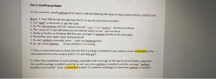 Solved Part 1: Logging Set up your system logger on | Chegg.com