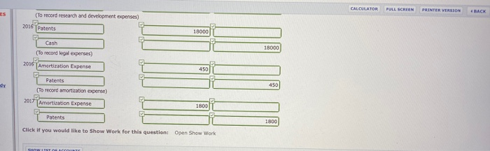 Solved CALCULATOR PULL SCREEN PRINTER VERSION BACK NEXT ES | Chegg.com