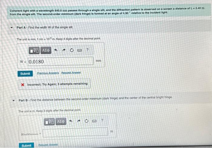 Solved Learning Goal: Single Slit Diffraction The general | Chegg.com