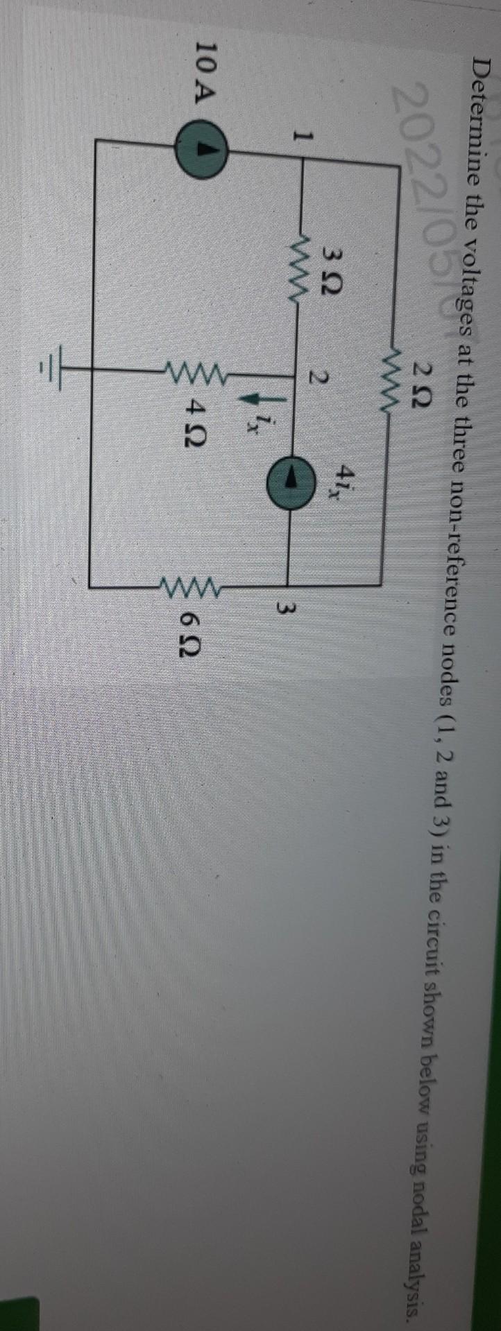 Solved Determine the voltages at the three non-reference | Chegg.com