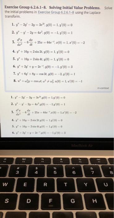 Solved Exercise Group 6.2.6.1-8. Solving Initial Value | Chegg.com