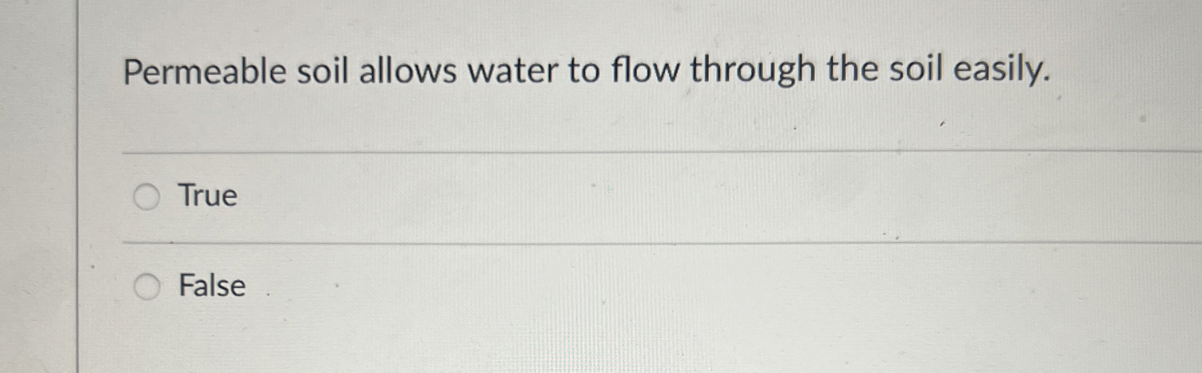 Solved Permeable soil allows water to flow through the soil | Chegg.com