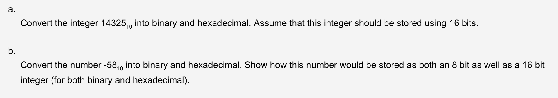 Solved a.Convert the integer 1432510 ﻿into binary and | Chegg.com