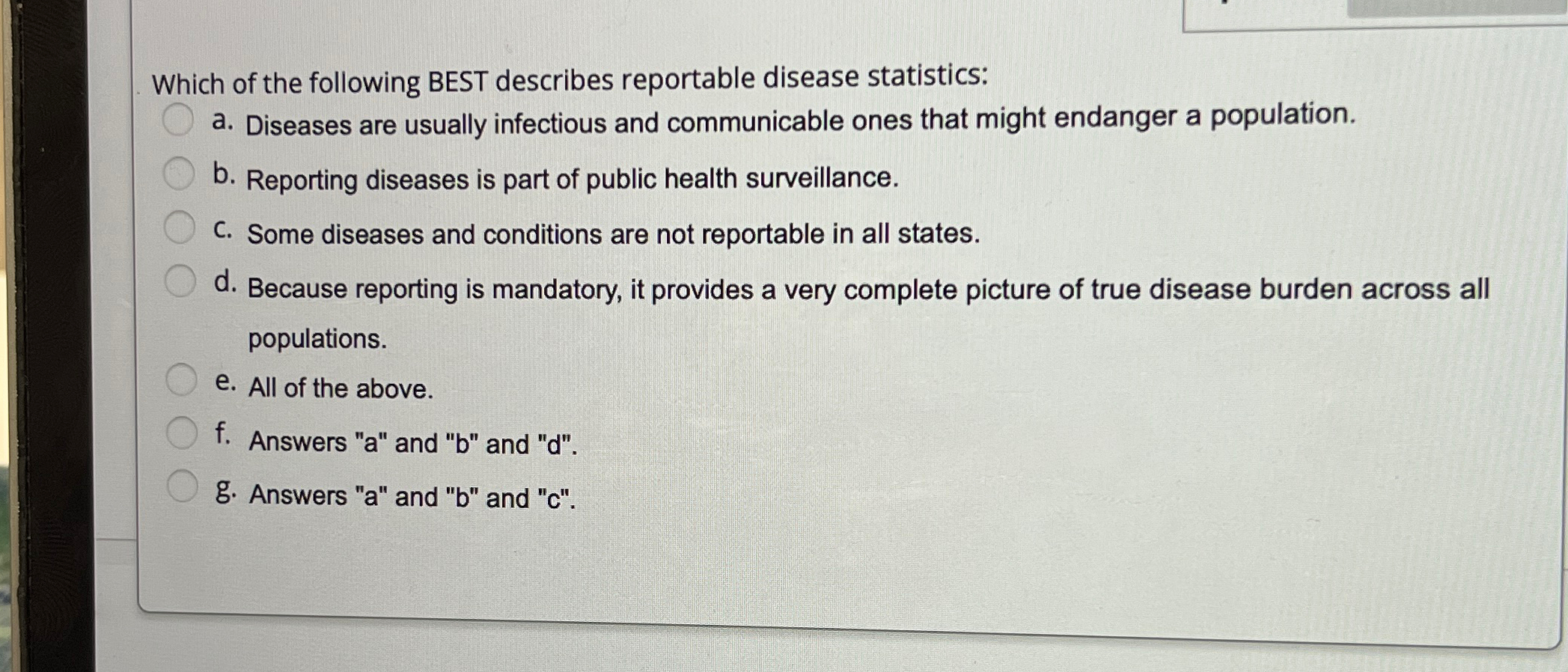 Solved Which of the following BEST describes reportable | Chegg.com