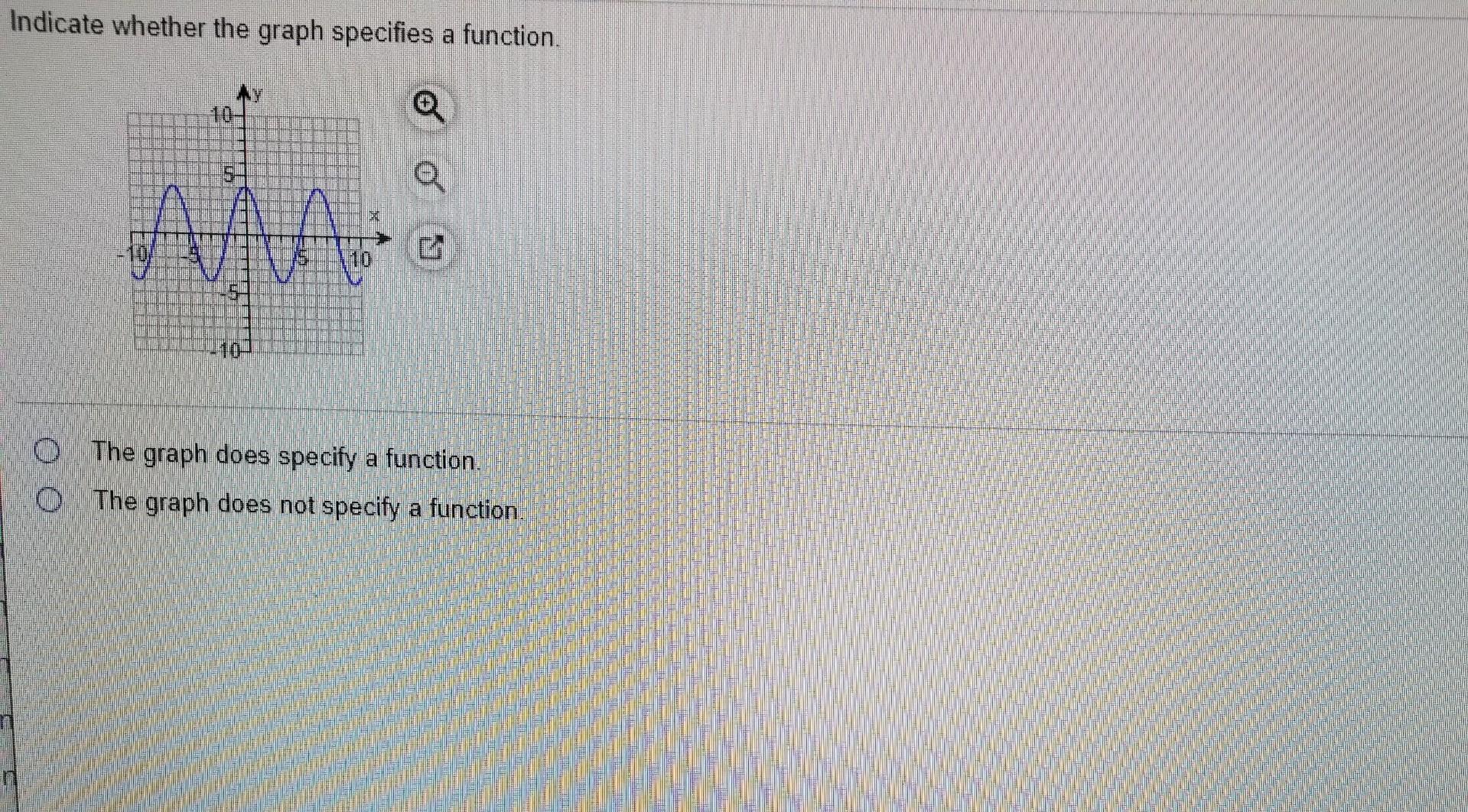 Solved Indicate whether the graph specifies a function. 10 | Chegg.com