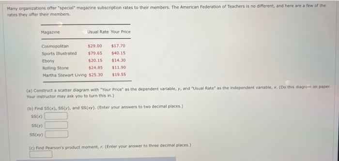 Solved (a) Complete the preliminary calculations: SS(x), | Chegg.com