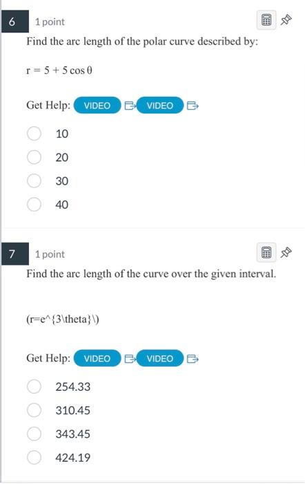 Solved 1 point Find the arc length of the polar curve | Chegg.com