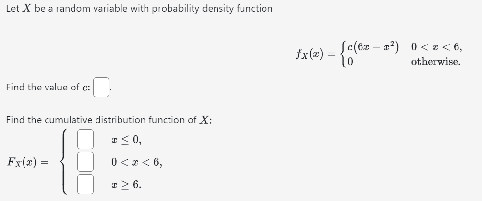 Solved Let x ﻿be a random variable with probability density | Chegg.com