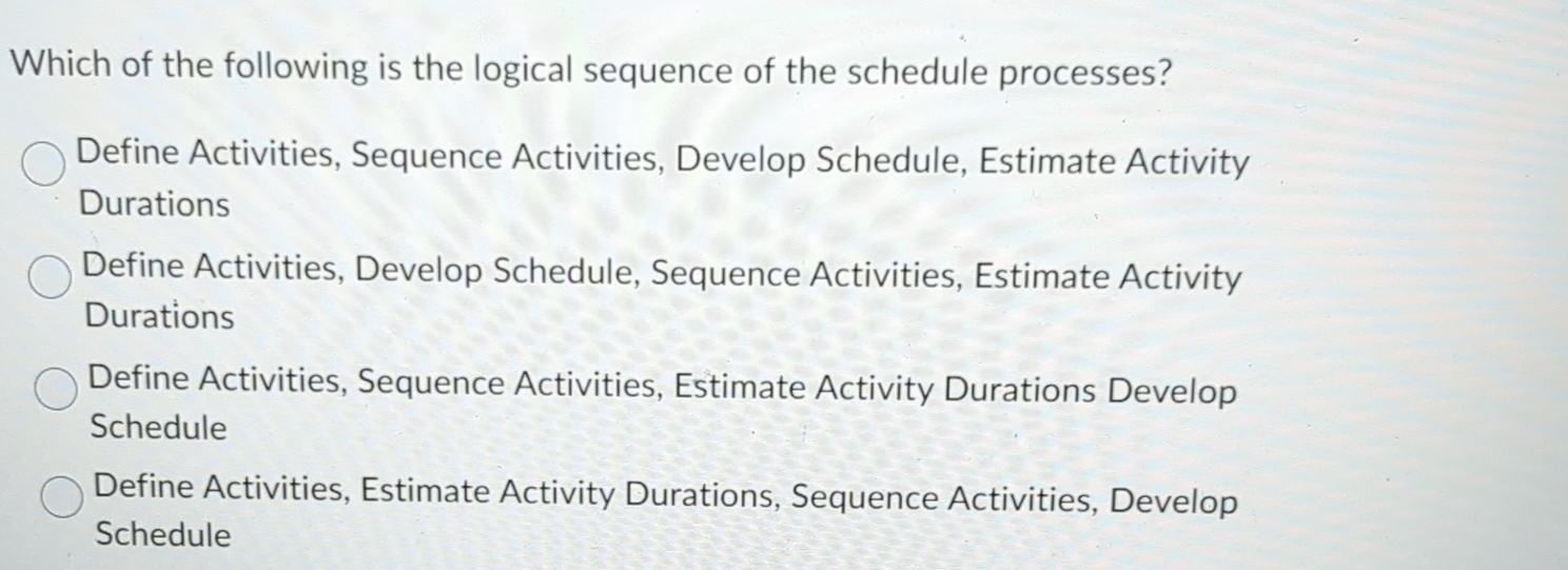 Solved Which of the following is the logical sequence of the | Chegg.com