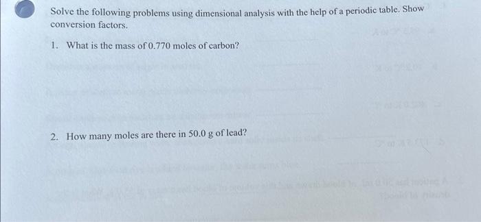 Solved Solve the following problems using dimensional | Chegg.com