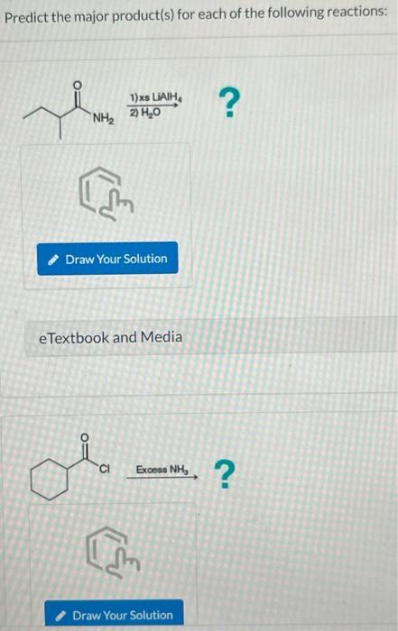 Solved Predict the major product(s) for each of the | Chegg.com