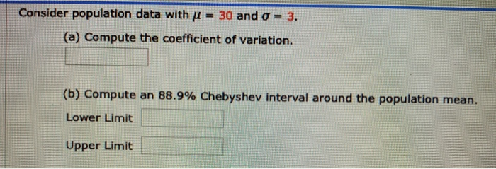 Solved Consider population data with = 30 and 0 = 3. (a) | Chegg.com