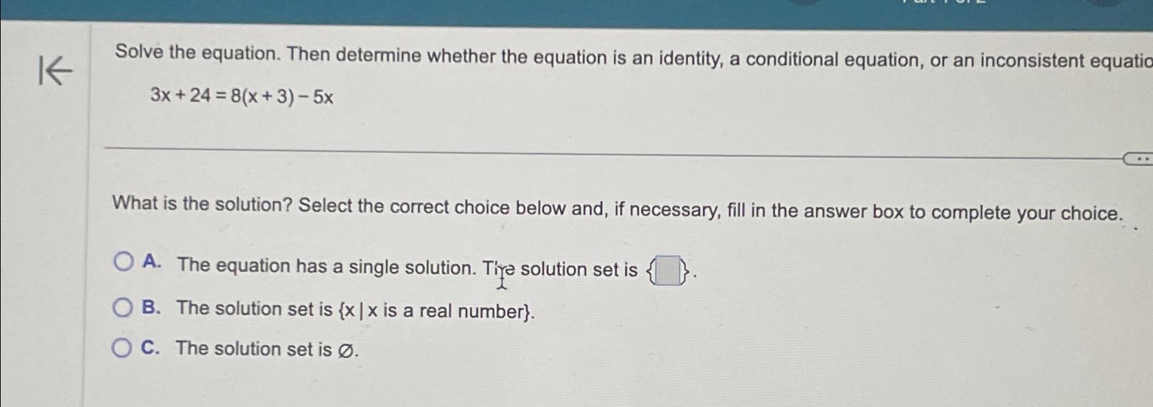 Solved Solve the equation. Then determine whether the | Chegg.com
