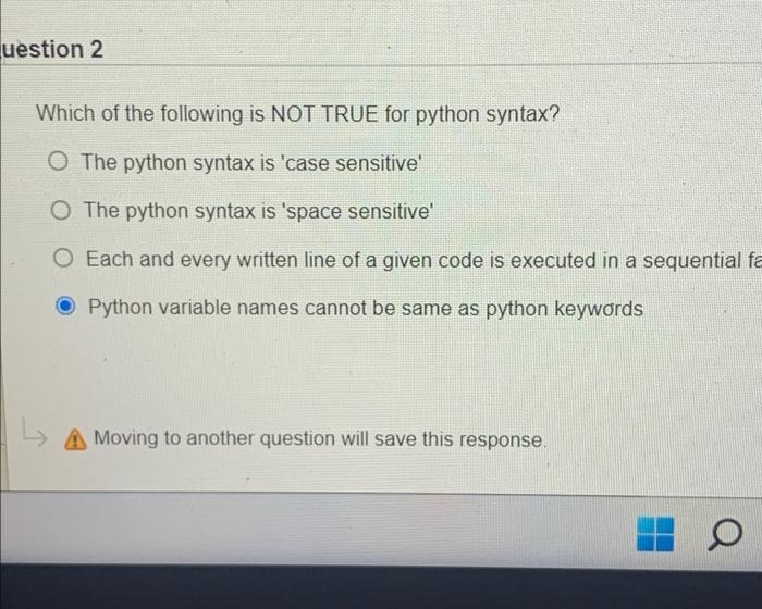 Solved uestion 2 Which of the following is NOT TRUE for | Chegg.com