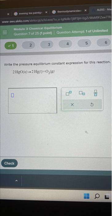 Solved Write the pressure equilibrium constant expression | Chegg.com